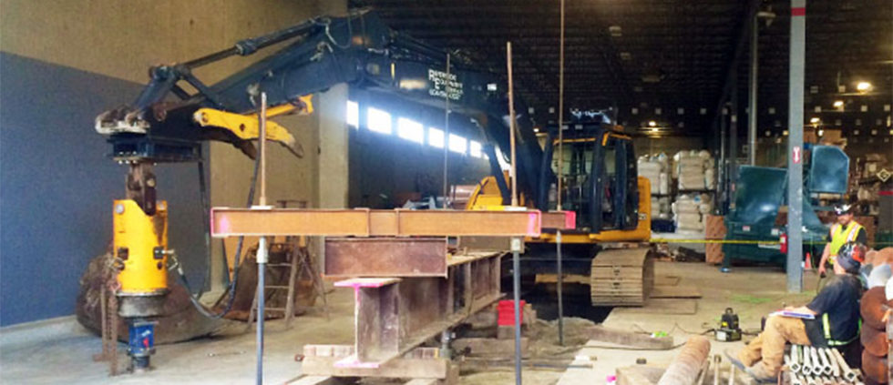 Indoor Deep Foundation Installation - Small Diameter Pipe Piles